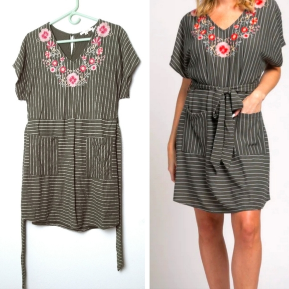 ANDREE BY UNIT | Dresses | Andre By Unit Vertical Striped Mini Dress ...